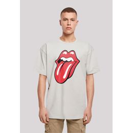 T-Shirt F4NT4STIC "The Rolling Stones Zunge", Herren, Gr. XL, grau (lightasphalt), Obermaterial: 100% Baumwolle, oversize, Rundhals, ohne B&uuml;ndchen, Shirts T-Shirt, Premium Qualit&auml;t