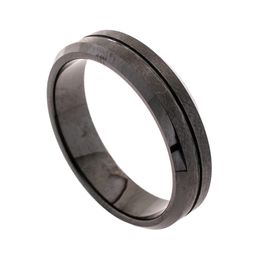 Fingerring Jobo Gr. 68, silber (edelstahlfarben), Fingerringe, Herren, 68, Edelstahl, Fingerring, Edelstahl schwarz beschichtet