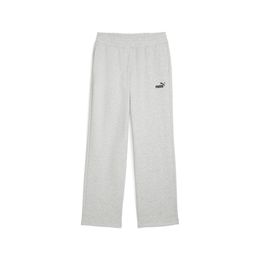 Sporthose Puma "Essentials Small No. 1 Logo Comfort Straight Hose Damen", Damen, Gr. L, Normalgrößen, light gray heather, Obermaterial: 66% Baumwolle, 34% Polyester; Tasche – Oben: 100% Baumwolle, unifarben, comfort fit, Hosen