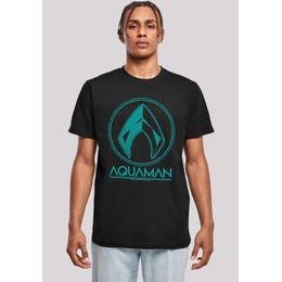 T-Shirt F4NT4STIC "DC Comics Aquaman Aqua Logo", Herren, Gr. L, schwarz, Obermaterial: 100% Baumwolle, regular fit, Rundhals, ohne Bündchen, Shirts, Herren,Premium Merch,Regular-Fit,Basic,Bedruckt