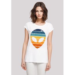 T-Shirt F4NT4STIC "Alien Sonnenuntergang Retro", Damen, Gr. 4XL, wei&szlig;, Obermaterial: 100% Baumwolle, regular fit, Rundhals, ohne B&uuml;ndchen, Shirts T-Shirt, Premium Qualit&auml;t