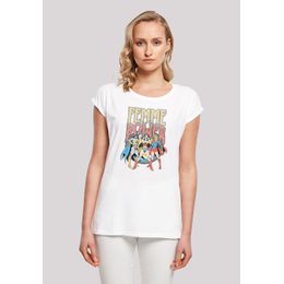 T-Shirt F4NT4STIC "DC Comics Superhelden Wonder Woman Femme Power", Damen, Gr. 4XL, wei&szlig;, Obermaterial: 100% Baumwolle, regular fit, Rundhals, ohne B&uuml;ndchen, Shirts T-Shirt, Print