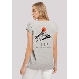 T-Shirt F4NT4STIC "Escape Discover the World Mountain", Damen, Gr. XXL, grau (erdgrau), Obermaterial: 100% Baumwolle, regular fit, Rundhals, ohne Bündchen, Shirts, Premium Qualität, ESCAPE Collection