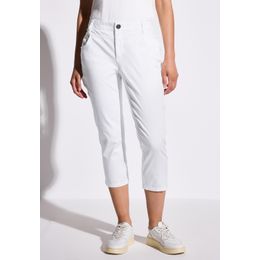 3/4-Hose Street One, Damen, Gr. 34, L&auml;nge 22, wei&szlig;, Web, 97% Baumwolle, 3% Elasthan, unifarben, comfort fit 3/4-L&auml;nge, Hosen, Middle Waist