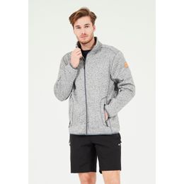 Fleecejacke WHISTLER "Sampton", Herren, Gr. L, grau, 100% Polyester, meliert, lang, hoch geschlossener Ausschnitt, Jacken Fleecejacke, aus schnell trocknenden Materialien
