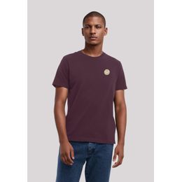 T-Shirt F4NT4STIC "Smiley Light", Herren, Gr. XS, rot (maroon), Obermaterial: 100% Baumwolle, regular fit, Rundhals, ohne B&uuml;ndchen, Shirts T-Shirt, Premium Qualit&auml;t