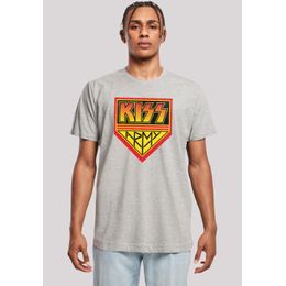 T-Shirt F4NT4STIC "Kiss Army Logo", Herren, Gr. M, grau (erdgrau), Obermaterial: 100% Baumwolle, regular fit, Rundhals, ohne B&uuml;ndchen, Shirts T-Shirt, Premium Qualit&auml;t