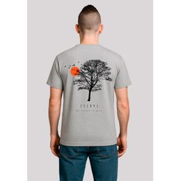 T-Shirt F4NT4STIC "Escape Discover the World Tree Birds", Herren, Gr. S, grau (grau melange), Obermaterial: 100% Baumwolle, regular fit, Rundhals, ohne B&uuml;ndchen, Shirts T-Shirt, Premium Qualit&auml;t, ESCAPE Collection
