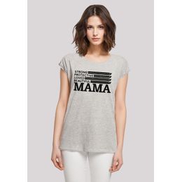 T-Shirt F4NT4STIC "Mothers Day Best Mom Tribute", Damen, Gr. XS, grau (erdgrau), Obermaterial: 100% Baumwolle, regular fit, Rundhals, ohne Bündchen, Shirts, Premium Qualität