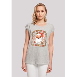 T-Shirt F4NT4STIC "Stay Merry And Bright Hippie Santa", Damen, Gr. 4XL, grau (erdgrau), Obermaterial: 100% Baumwolle, regular fit, Rundhals, ohne B&uuml;ndchen, Shirts T-Shirt, Premium Qualit&auml;t, Weihnachts-Kollection