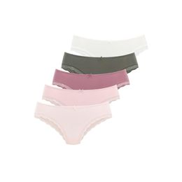 Lascana Slip Damen Größe XS dunkelgrün / rosé / puder / dunkelpink / weiß
