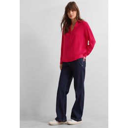 Langarmbluse Cecil, Damen, Gr. XS (36), rot (granita rot), Stoff, 100% Viskose, unifarben, gerade normal, V-Ausschnitt, Bündchen, Blusen, aus softer Viskose