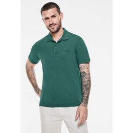 Poloshirt Street One MEN, Herren, Gr. XL (44), gr&uuml;n (palm gr&uuml;n), Web, 100% Baumwolle, unifarben, gerade h&uuml;ftlang, V-Ausschnitt, B&uuml;ndchen, Shirts, aus reiner Baumwolle