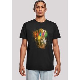 T-Shirt F4NT4STIC "Marvel Avengers Endgame Infinity Gauntlet Splatter", Herren, Gr. M, schwarz, Obermaterial: 100% Baumwolle, regular fit, Rundhals, ohne B&uuml;ndchen, Shirts T-Shirt, Herren,Premium Merch,Regular-Fit,Basic,Logo Print