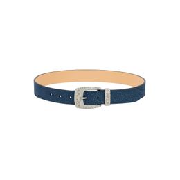 Lederg&uuml;rtel "Sparkle", Damen, Gr. TW105, blau, Leder, Collezione Alessandro, unifarben, Basic, G&uuml;rtel Lederg&uuml;rtel, aus echtem Leder, mit silbernen Punkten