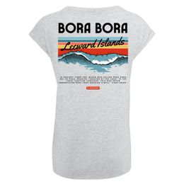 T-Shirt F4NT4STIC "PLUS SIZE Bora Bora Leewards Island", Damen, Gr. XL, grau (erdgrau), Obermaterial: 100% Baumwolle, regular fit, Rundhals, ohne B&uuml;ndchen, Shirts T-Shirt, Print