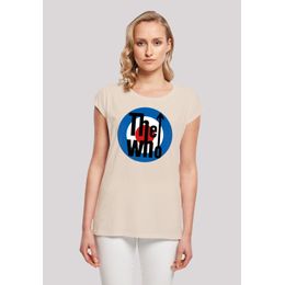 T-Shirt F4NT4STIC "The Who Target Classic", Damen, Gr. 4XL, weiß (sandweiß), Obermaterial: 100% Baumwolle, regular fit, Rundhals, ohne Bündchen, Shirts, Premium Qualität