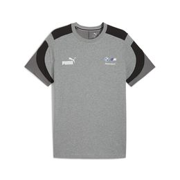 T-Shirt Puma "BMW MMS MT7+ T-Shirt Herren", Herren, Gr. L, grau (medium gray heather), Obermaterial: 100% Baumwolle; Rippe: 29% Polyester, 71% Baumwolle; Hinterer Einsatz: 100% Polyester, clean, regular fit, Rundhals, Shirts