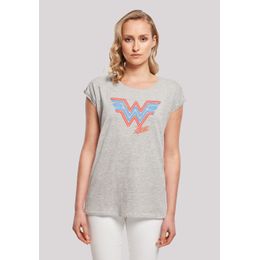 T-Shirt F4NT4STIC "DC Comics Wonder Woman 84 Neon Emblem", Damen, Gr. XL, grau (erdgrau), Obermaterial: 100% Baumwolle, regular fit, Rundhals, ohne B&uuml;ndchen, Shirts T-Shirt, Print