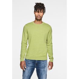 Strickpullover Street One MEN, Herren, Gr. M40, grün (light lime grün), Web, 100% Baumwolle, unifarben, normal normal, Rundhals, Bündchen, Pullover, mit Rundhalsausschnitt