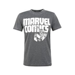 T-Shirt Recovered "Marvel Comics Spidey Charcoal", Herren, Gr. L, grau, 100% Baumwolle, bedruckt, normal, Rundhals, Shirts T-Shirt, im zeitlosen Design