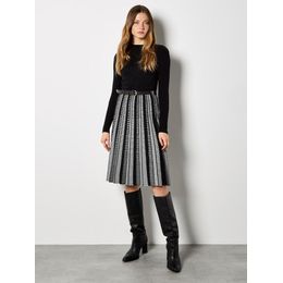 Apricot Geometric Stripe Knitted Midi Dress ' ' Damen Größe 42 schwarz Winterkleid