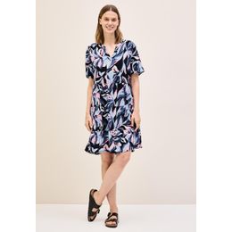 Sommerkleid Cecil, Damen, Gr. L42, US-Gr&ouml;&szlig;en, blau (urban dunkelblau), Stoff, 100% Viskose, bedruckt, normal knielang, V-Ausschnitt, ausgestellter Saum, Kleider Sommerkleid, mit allover Blumenprint