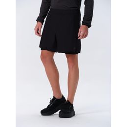 Trainingsshorts Rukka "Rukka Shorts Maaninka 2In1", Herren, Gr. S, schwarz, 87% Polyester, 13% Elasthan, Hosen