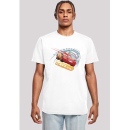 T-Shirt F4NT4STIC "Disney Cars Lightning McQueen", Herren, Gr. M, wei&szlig;, Obermaterial: 100% Baumwolle, regular fit, Rundhals, ohne B&uuml;ndchen, Shirts T-Shirt, Herren,Premium Merch,Regular-Fit,Basic,Bedruckt
