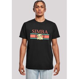T-Shirt F4NT4STIC "Disney König der Löwen Simba Stripes", Herren, Gr. L, schwarz, Obermaterial: 100% Baumwolle, regular fit, Rundhals, ohne Bündchen, Shirts, Print