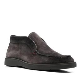 Santoni Loafer - Slip-On Suede Boots - Gr. 7 - in Wei&szlig; - f&uuml;r Damen