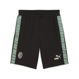 Sporthose Puma "AC Milan KING Sweat-Shorts Herren", Herren, Gr. XXL, Normalgrößen, schwarz alpine snow weiß, Obermaterial: 32% Polyester, 68% Baumwolle; Taschenfutter: 100% Baumwolle; Besatz: 100% Polyester, unifarben, regular fit, Hosen