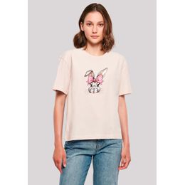 T-Shirt F4NT4STIC "Niedlicher Hase mit Schleife", Damen, Gr. L, pink, Obermaterial: 100% Baumwolle, oversize, Rundhals, ohne B&uuml;ndchen, Shirts T-Shirt, Premium Qualit&auml;t
