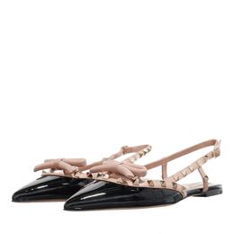 Valentino Garavani Loafer - Rockstud Bow T.05 Ballerina - Gr. 37 (EU) - in Schwarz - f&uuml;r Damen