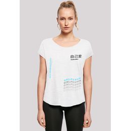 T-Shirt F4NT4STIC "Self Love LONG TEE", Damen, Gr. S, wei&szlig;, Obermaterial: 100% Baumwolle, regular fit, Rundhals, ohne B&uuml;ndchen, Shirts T-Shirt, Print