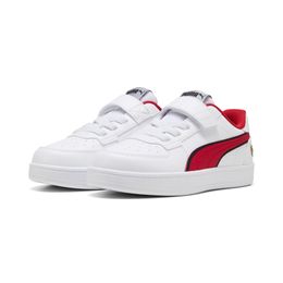 Sneaker Puma "Scuderia Ferrari Caven 2.0 Sneakers Kinder", Kinder, Gr. 34.5, wei&szlig; (wei&szlig; rosso corsa rot), Obermaterial: Synthetik, Leder; Futter: Textil; Innensohle: Textil; Laufsohle: Gummi, Schuhe Sneaker