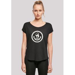 T-Shirt F4NT4STIC "Knut und Jan Hamburg with Ladies Long Slub Tee", Damen, Gr. L, schwarz, Obermaterial: 100% Baumwolle, regular fit, Rundhals, ohne B&uuml;ndchen, Shirts T-Shirt, Print