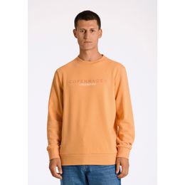 Sweatshirt LINDBERGH "LINDBERGH Sweatshirt", Herren, Gr. L, orange (peachy), Obermaterial: 85% Baumwolle, 15% Polyester, lässig geschnitten, Sweatshirts Sweatshirt