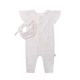 Body Liliput "Blumen", Jungen, Gr. 68, EURO-Größen, rosa (weiß, rosa), 100% Baumwolle, bedruckt, lang, Rundhals, Bodys, bestehend aus Jumpsuit und Halstuch