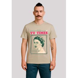 T-Shirt F4NT4STIC "TV Times Queen Elizabeth II 1957 Cover", Herren, Gr. XL, beige (sand), Obermaterial: 100% Baumwolle, regular fit, Rundhals, ohne Bündchen, Shirts, Premium Qualität