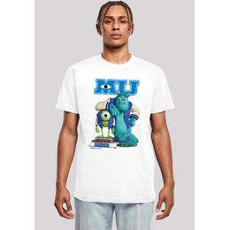 T-Shirt F4NT4STIC "Disney Die Monster Uni Poster", Damen, Gr. S, wei&szlig;, Obermaterial: 100% Baumwolle, regular fit, Rundhals, ohne B&uuml;ndchen, Shirts T-Shirt, Herren,Premium Merch,Regular-Fit,Basic,Bedruckt