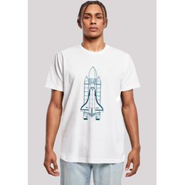 T-Shirt F4NT4STIC "NASA Space Shuttle Enterprise Two Tone", Herren, Gr. L, weiß, Obermaterial: 100% Baumwolle, regular fit, Rundhals, ohne Bündchen, Shirts, Premium Qualität