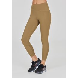 ENDURANCE ATHLECIA Trainingstights ATHLECIA "Aliya", Damen, Gr. 36, EURO-Größen, braun (camelfarben), 75% Nylon, 25% Elasthan, unifarben, Hosen, im stretchy Design mit flachen Nähten