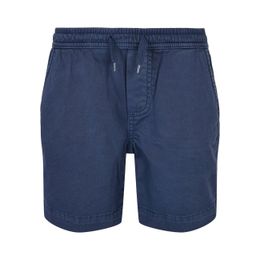 Stoffhose Urban Classics "Urban Classics Herren Boys Strech Twill Joggshorts", Mädchen, Gr. 146/152, Normalgrößen, dunkelblau, 98% Baumwolle, 2% Elasthan, unifarben, normal, Hosen Stoffhose