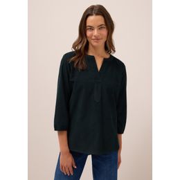 Shirtbluse Cecil, Damen, Gr. M (40), gr&uuml;n (ink gr&uuml;n), Web, 100% Baumwolle, unifarben, klassisch normal, Rundhals, B&uuml;ndchen, Blusen, aus reiner Baumwolle