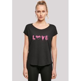 T-Shirt F4NT4STIC "Valentinstag Love Pink", Damen, Gr. XS, schwarz, Obermaterial: 100% Baumwolle, regular fit, Rundhals, ohne B&uuml;ndchen, Shirts T-Shirt, Print