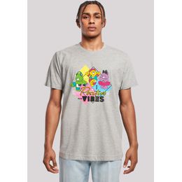 T-Shirt F4NT4STIC "Care Bears Good Luck Bear Positive Vibes", Herren, Gr. 5XL, erdgrau, Obermaterial: 100% Baumwolle, regular fit, Rundhals, ohne B&uuml;ndchen, Shirts T-Shirt, Premium Qualit&auml;t