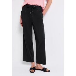 Stoffhose Street One, Damen, Gr. 32, L&auml;nge 28, schwarz, Web, 98% Baumwolle, 2% Elasthan, unifarben, comfort fit kn&ouml;chelfrei, Hosen Stoffhose, High Waist