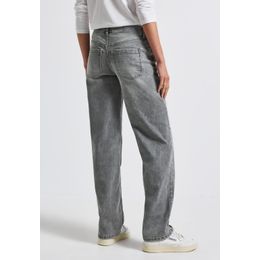 Comfort-fit-Jeans Street One, Damen, Gr. 34, Länge 28, grau (light grau random washed), Jeans, 63% Baumwolle, 25% Polyester, 10% Viskose, 2% Elasthan, unifarben, lang, Jeans, Middle Waist
