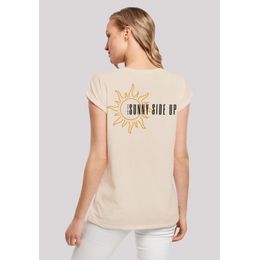 T-Shirt F4NT4STIC "Sunny side up", Damen, Gr. 4XL, beige (sandweiß), Obermaterial: 100% Baumwolle, regular fit, Rundhals, ohne Bündchen, Shirts, Print